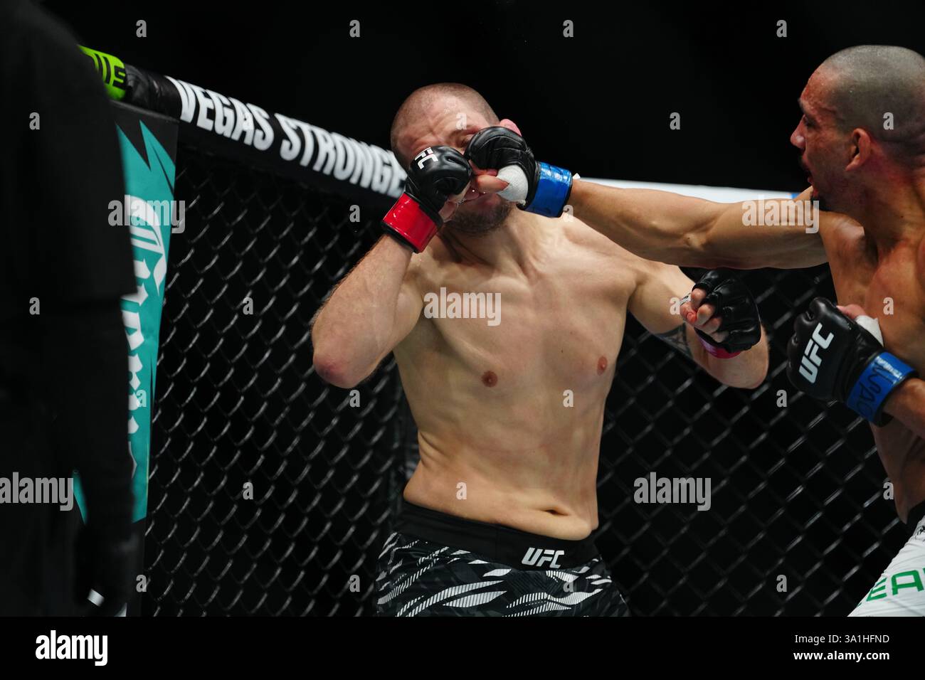LAS VEGAS, NV - MARCH 8:Alex Morono and Carlos Leal meet in the octagon ...