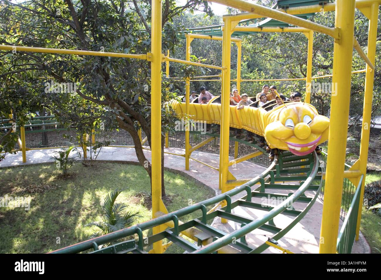 People enjoying roller coaster ride in Amusement park Tikuji ni wadi ...