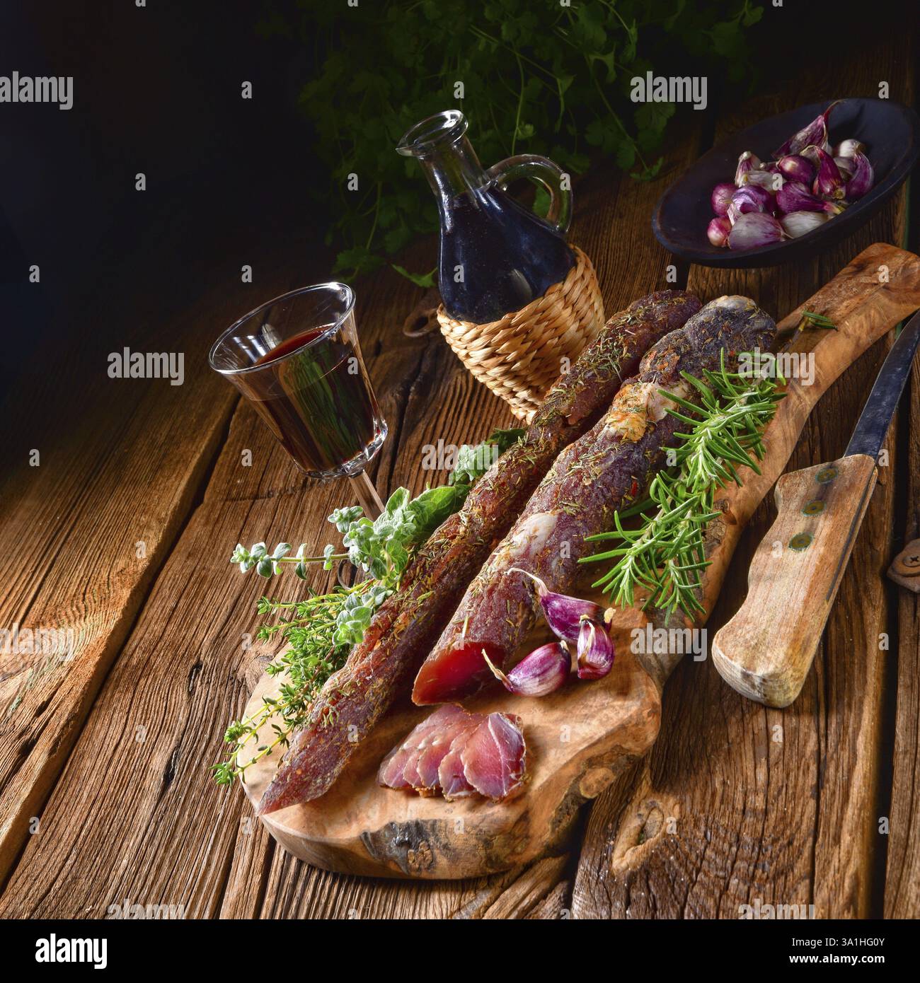 Dried sirloin with herbs de provence Stock Photo - Alamy