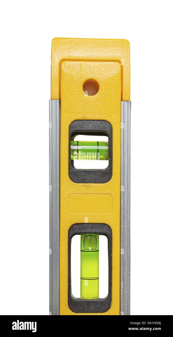 Part Of Plastic Yellow Construction Level Isolated On White Stock Photo ...