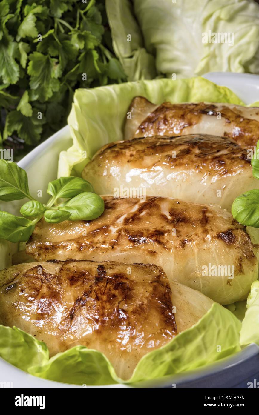 Cabbage rolls with minced meat filling Stock Photo - Alamy