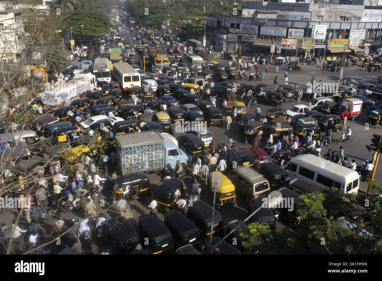 Traffic at the congested saki naka junction on the andheri ghatkopar ...
