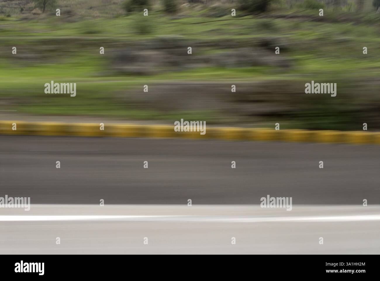 Panning, View of Mumbai Pune Expressway from Fast Moving Vehicle ...