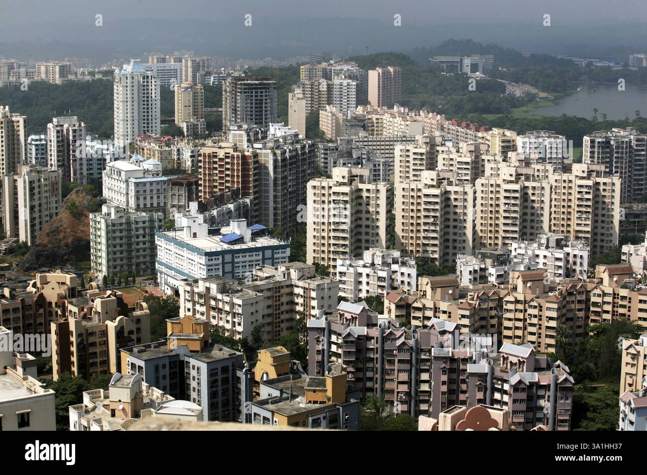 An overall view of high rise building at Powai area, Bombay Mumbai ...