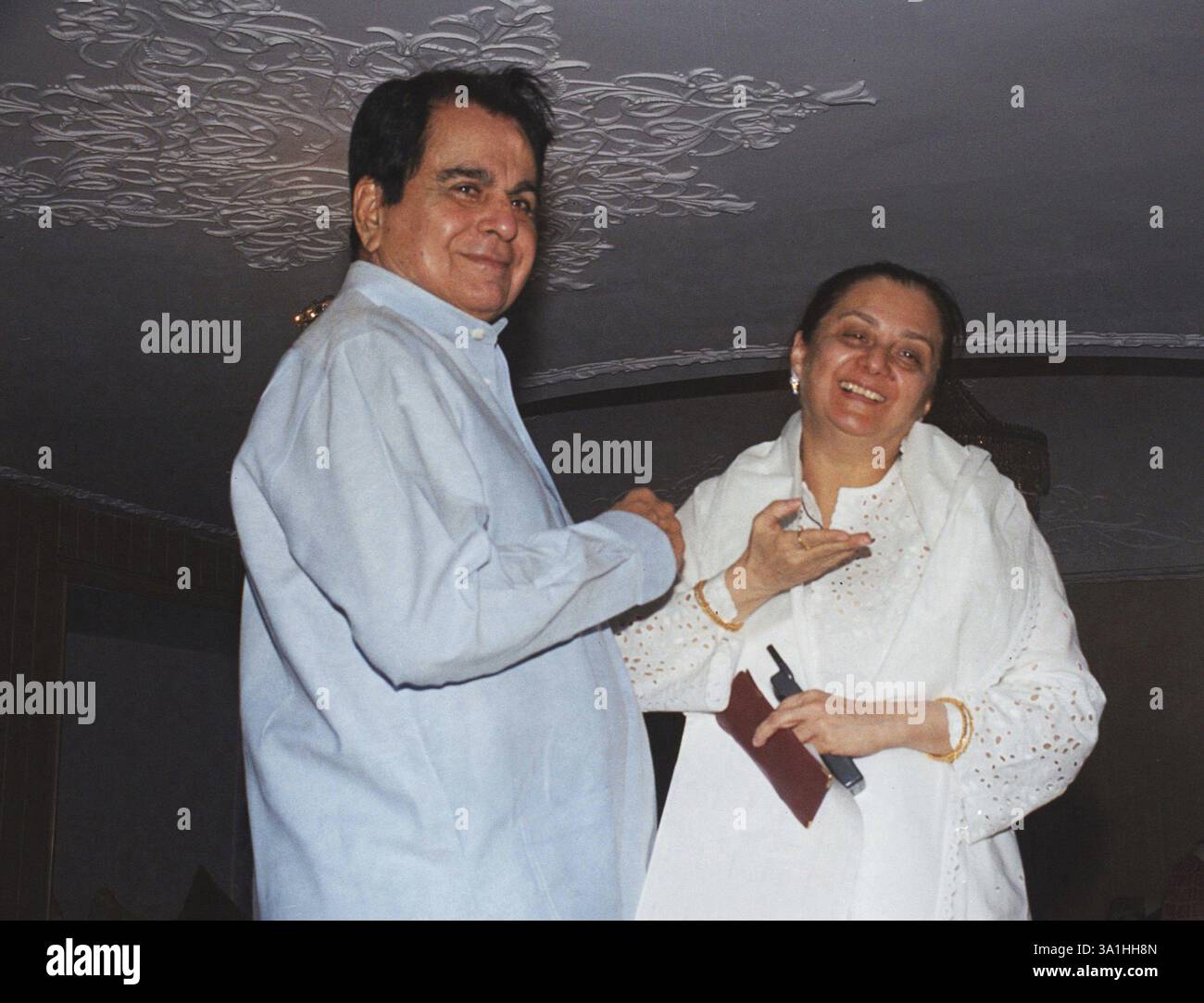South Asian Indian Bollywood actor Dilip Kumar with his actress wife ...