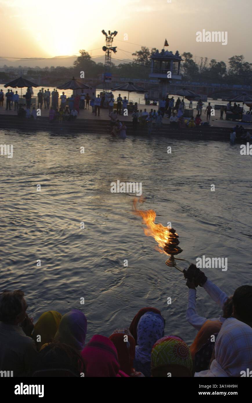 Morning Aarti at Har Ki Pauri, Haridwar, Uttar Pradesh, India, Asia ...