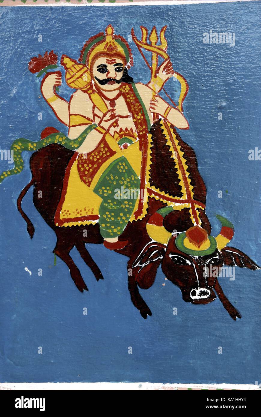 Picture of Hindu god Yam, Dilwara, Rajasthan, India, Asia Stock Photo ...