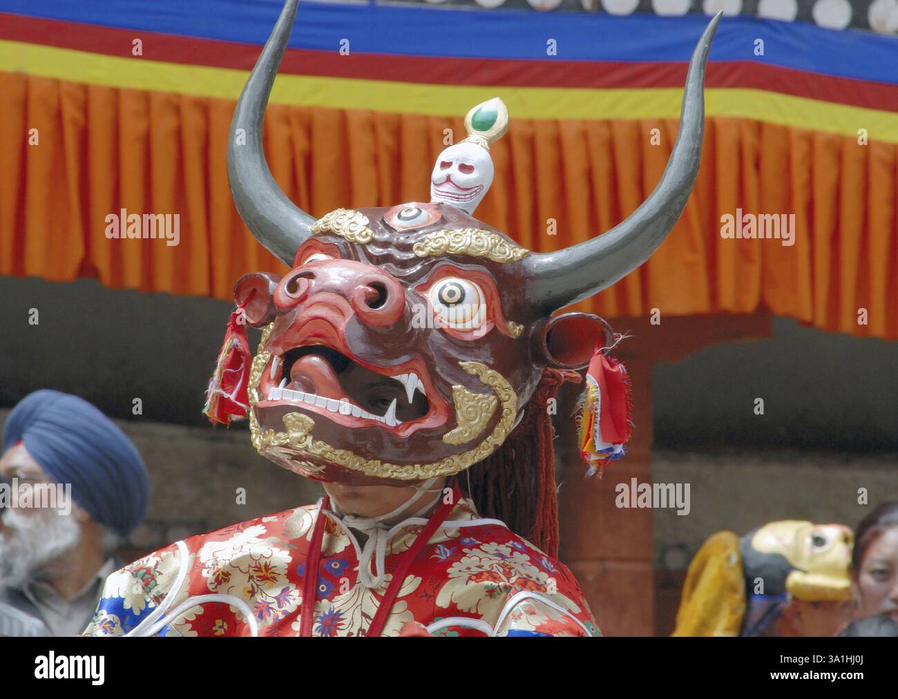 Mask dance at Hemis festival, Hemis, Leh, Ladakh, Jammu and Kashmir ...