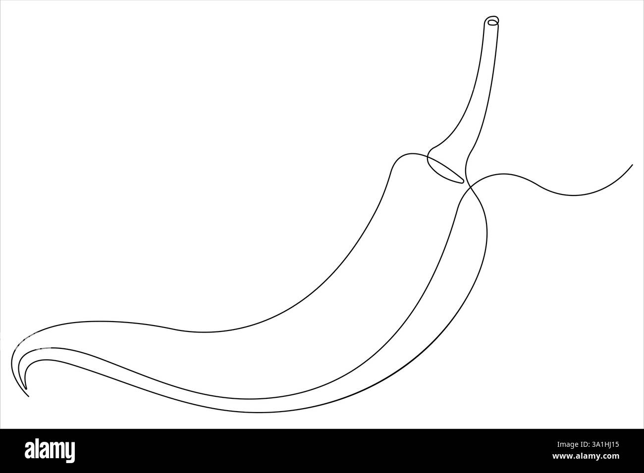Hot spice chili pepper in continuous one line art drawing of style ...