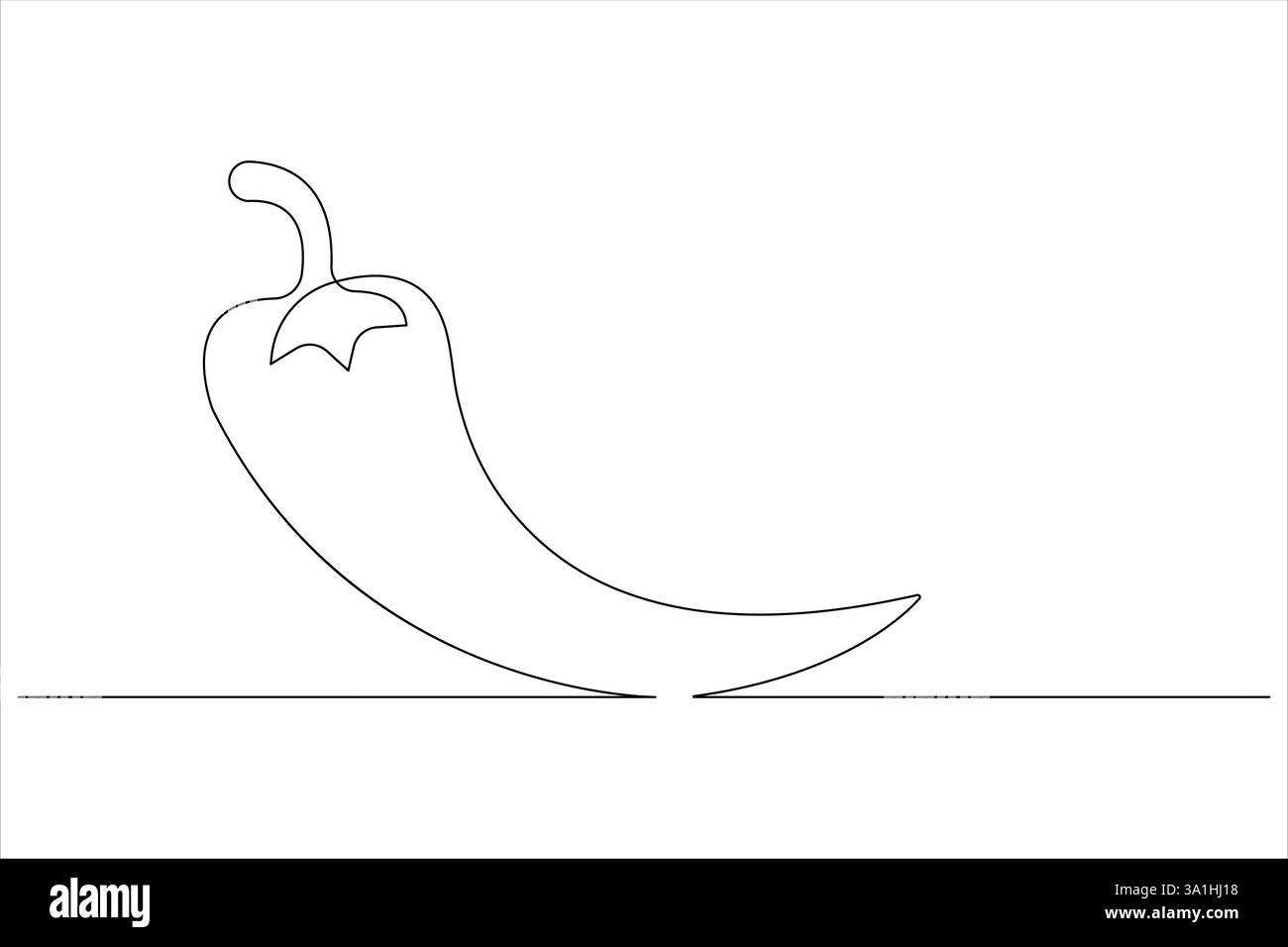 Hot spice chili pepper in continuous one line art drawing of style ...