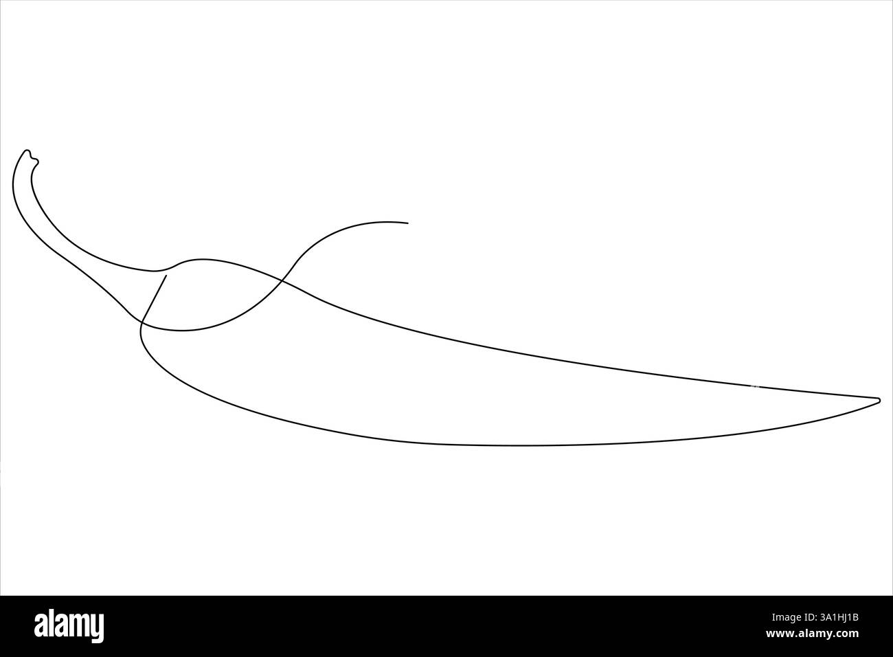 Hot spice chili pepper in continuous one line art drawing of style ...