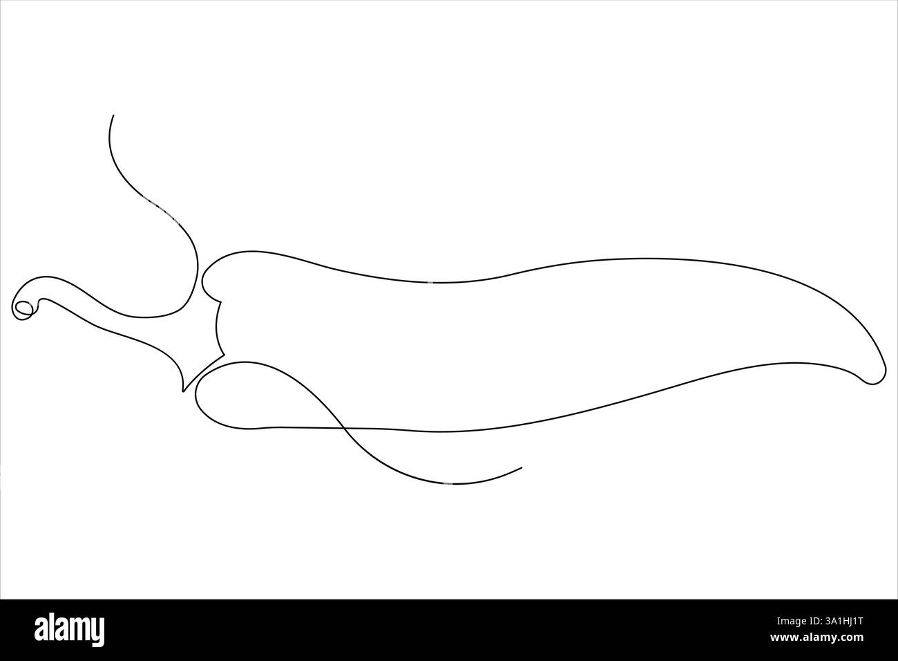 Hot spice chili pepper in continuous one line art drawing of style ...
