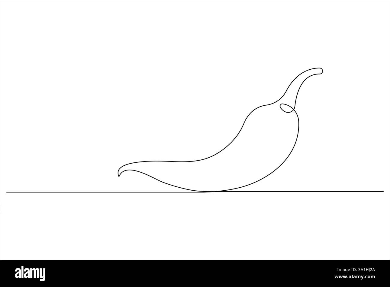 Hot spice chili pepper in continuous one line art drawing of style ...