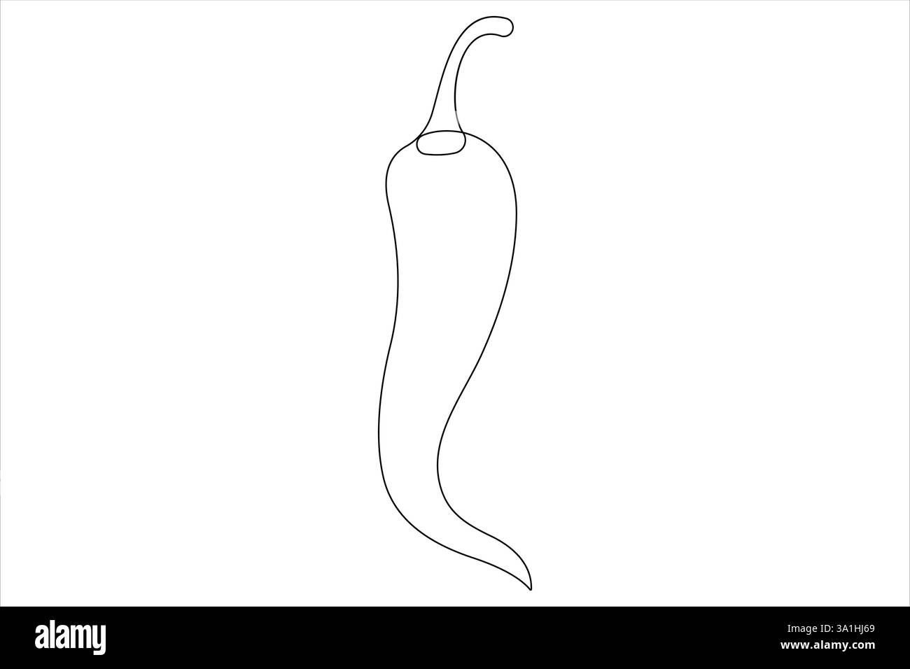 Hot spice chili pepper in continuous one line art drawing of style ...