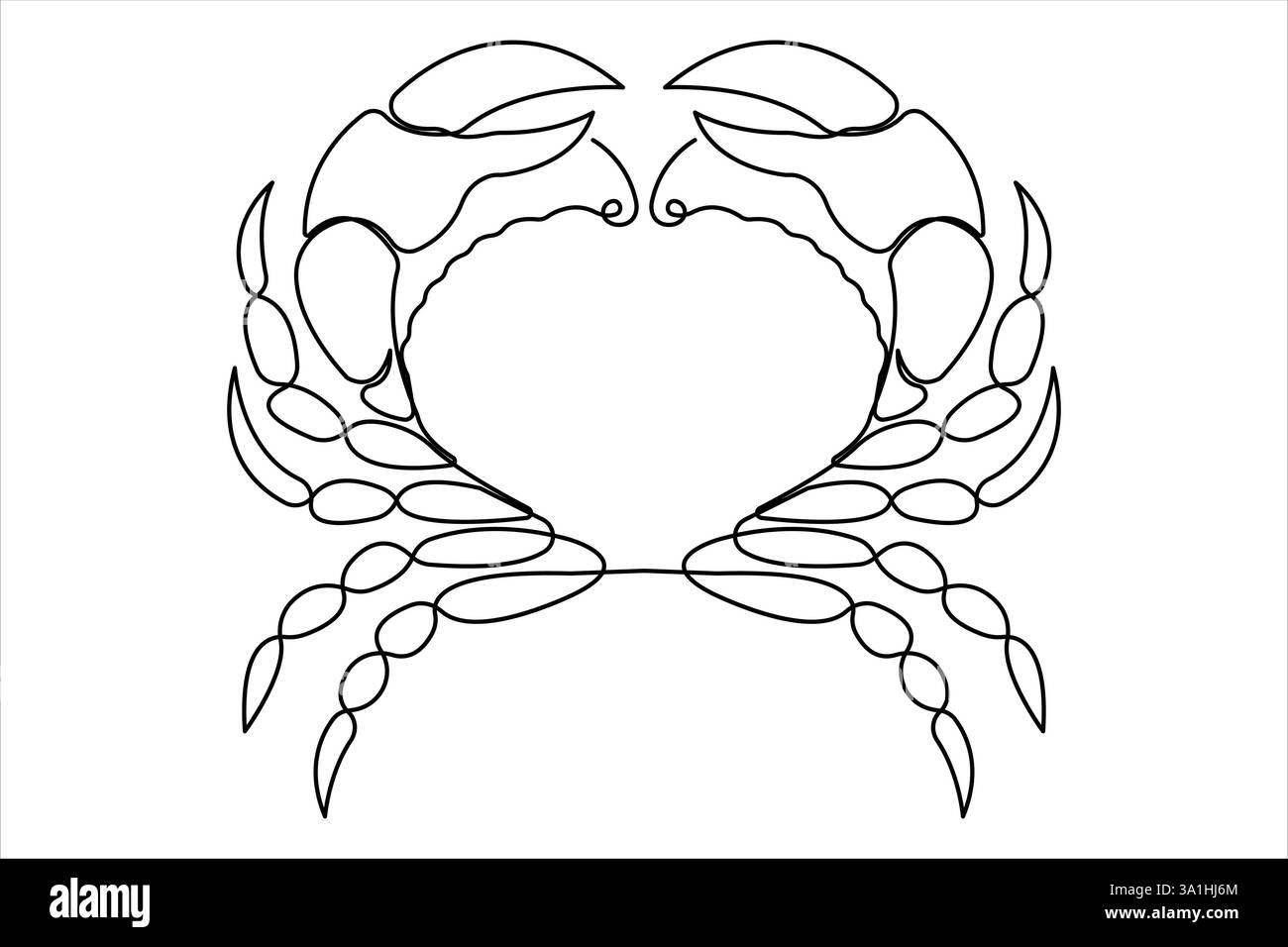 Crab continuous one single line art drawing of minimalism design ...
