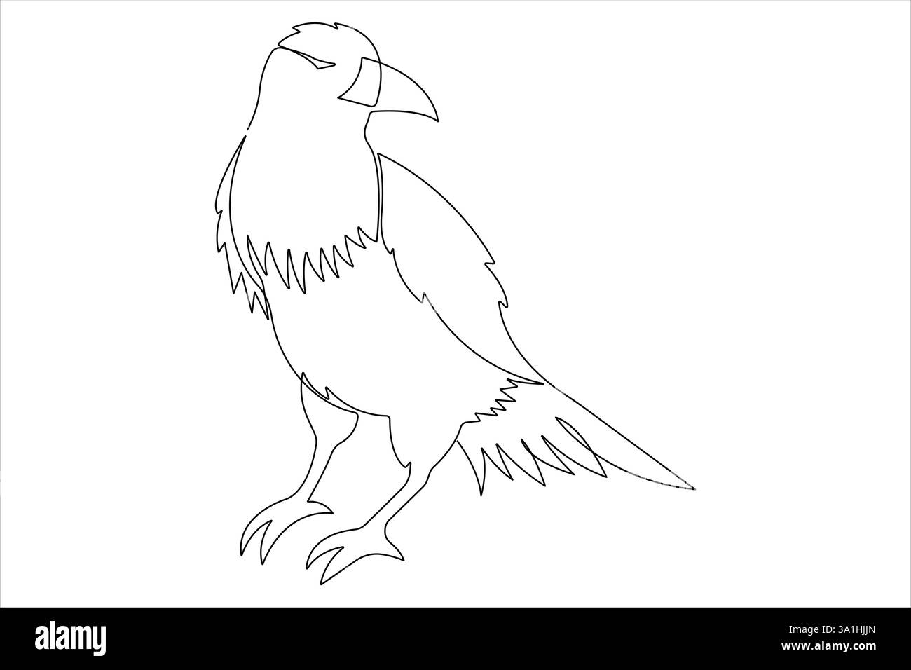 Crow design in one continuous line art drawing vector illustration ...