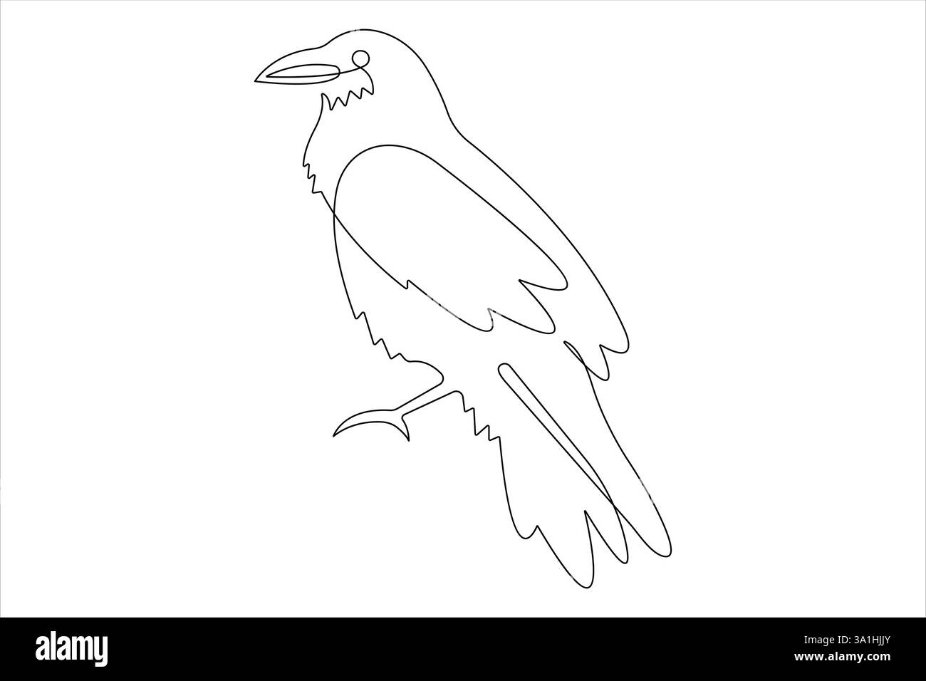 Crow design in one continuous line art drawing vector illustration ...