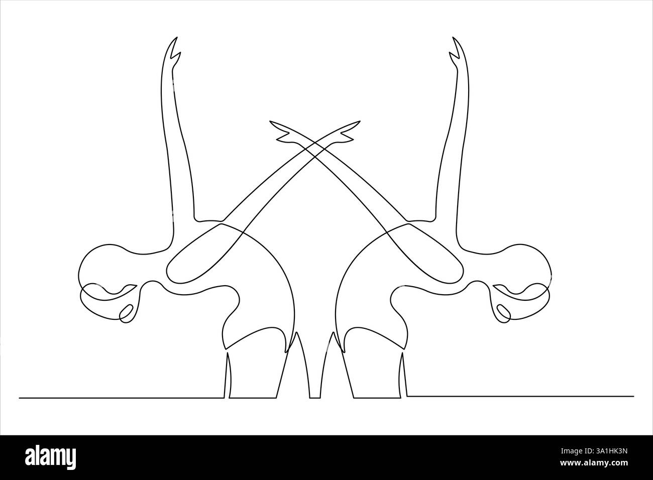 Continuous one line drawing of young dancer design outline vector ...