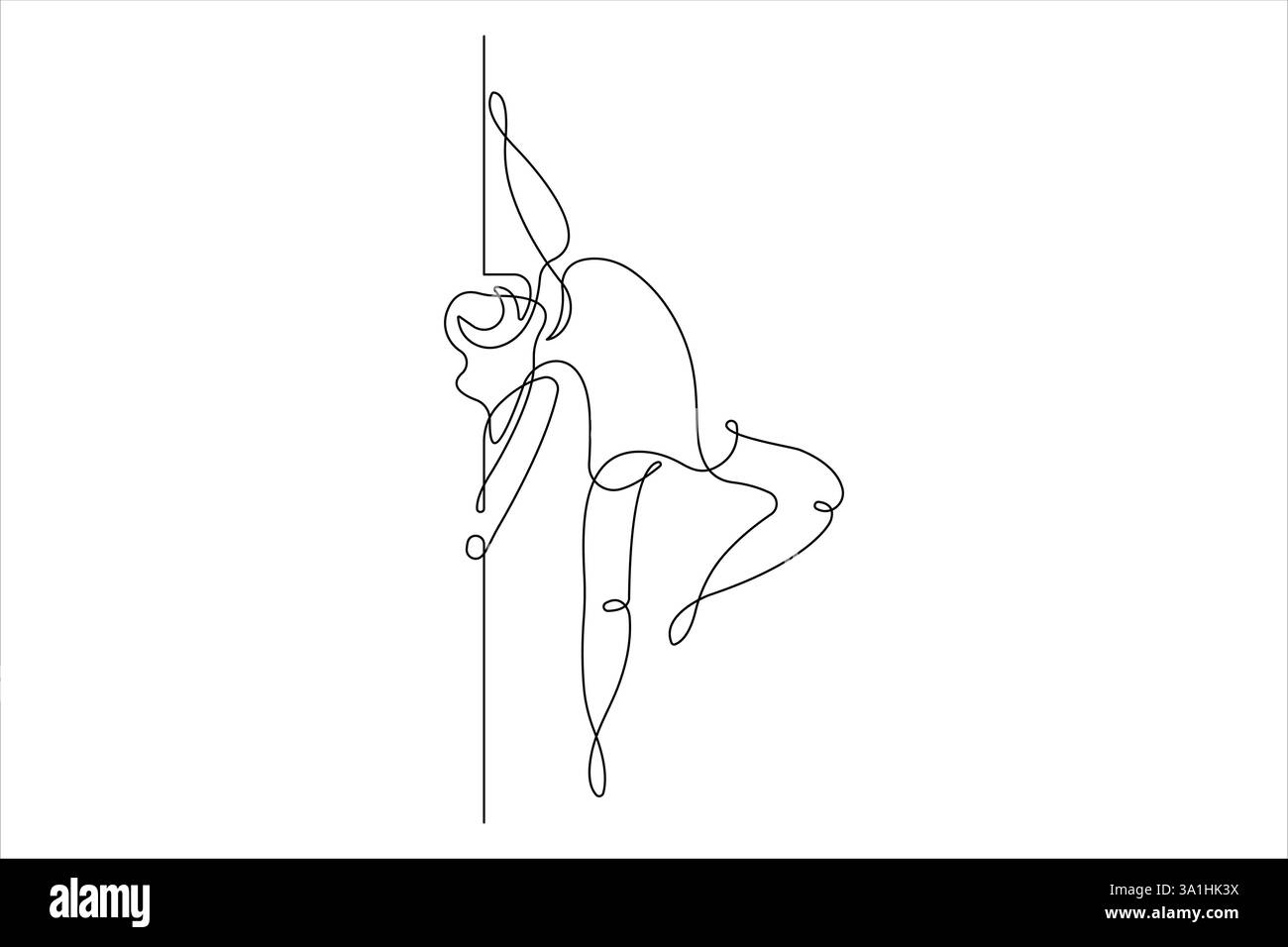 Continuous one line drawing of young dancer design outline vector ...
