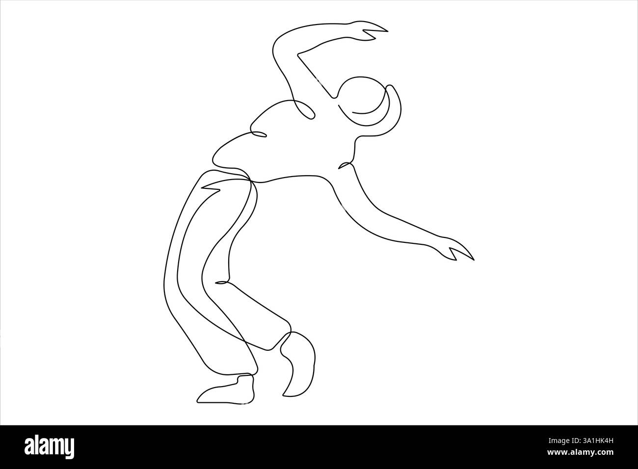 Continuous one line drawing of young dancer design outline vector ...