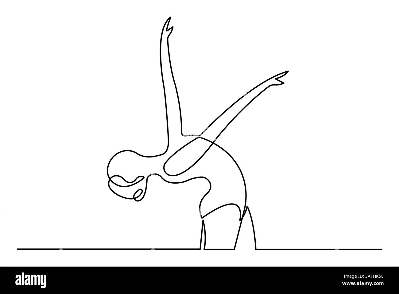 Continuous one line drawing of young dancer design outline vector ...