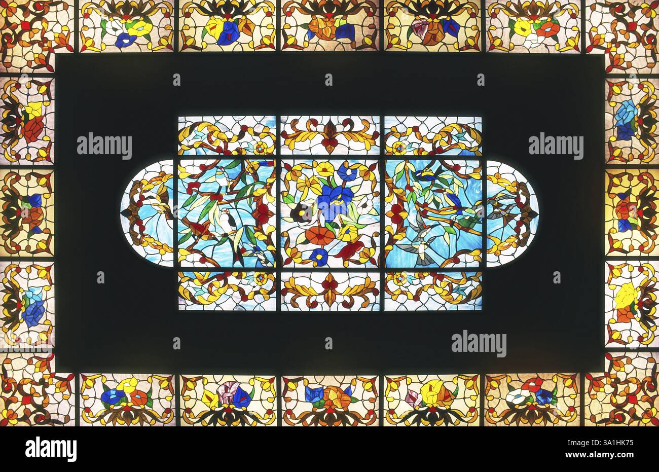 Stained glass roof ceiling, India, Asia Stock Photo - Alamy