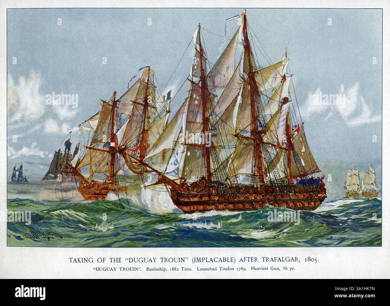 This painting by Charles Edward Dixon shows the capture of the French ...