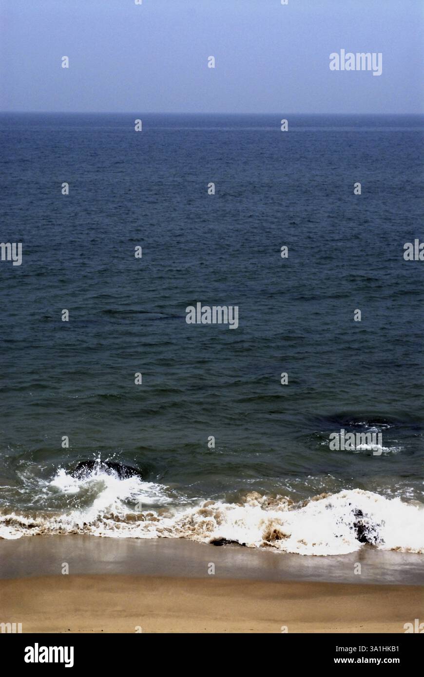 Foamy wave, sea and sand of Arabian sea at Kunkeshwar beach, Southern ...