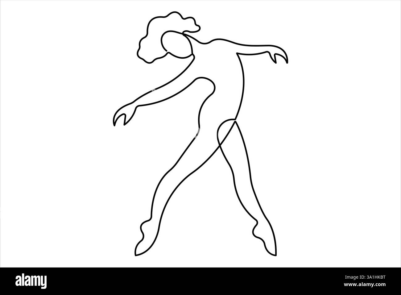 Continuous one line drawing of young dancer design outline vector ...
