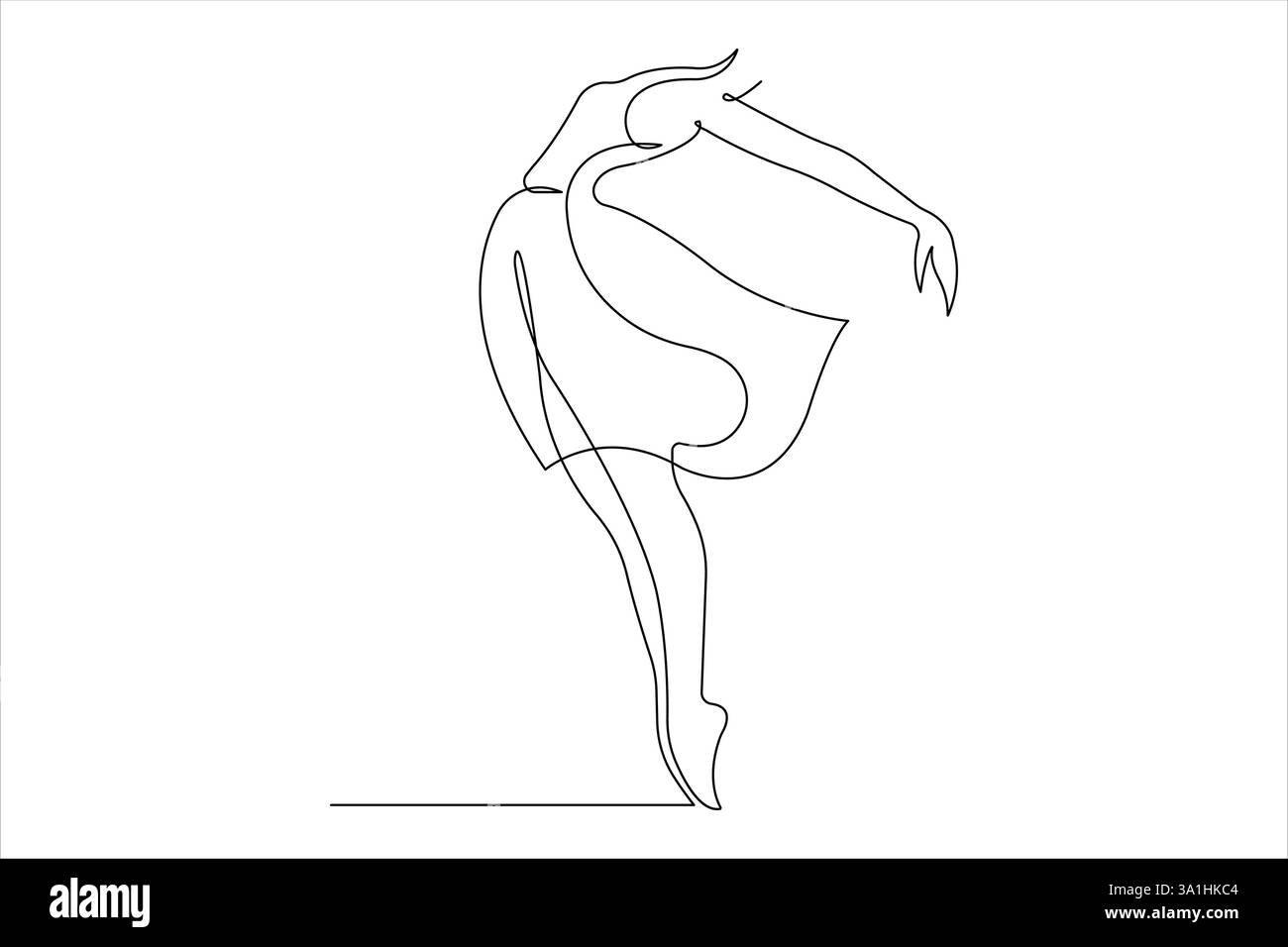 Continuous one line drawing of young dancer design outline vector ...