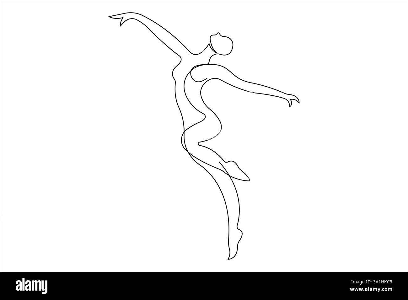 Continuous one line drawing of young dancer design outline vector ...