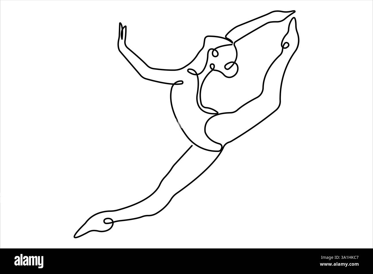Continuous one line drawing of young dancer design outline vector ...