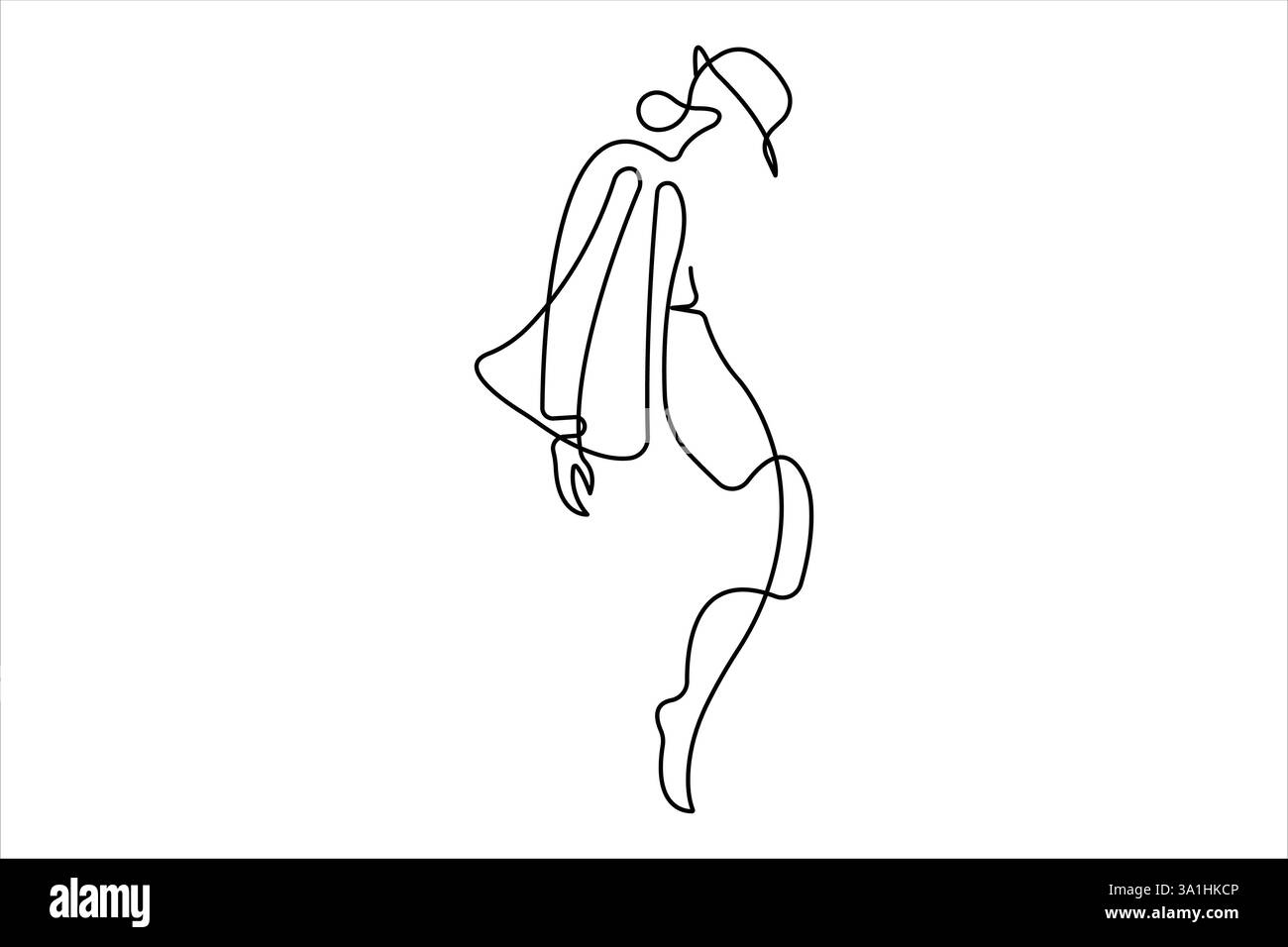 Continuous one line drawing of young dancer design outline vector ...