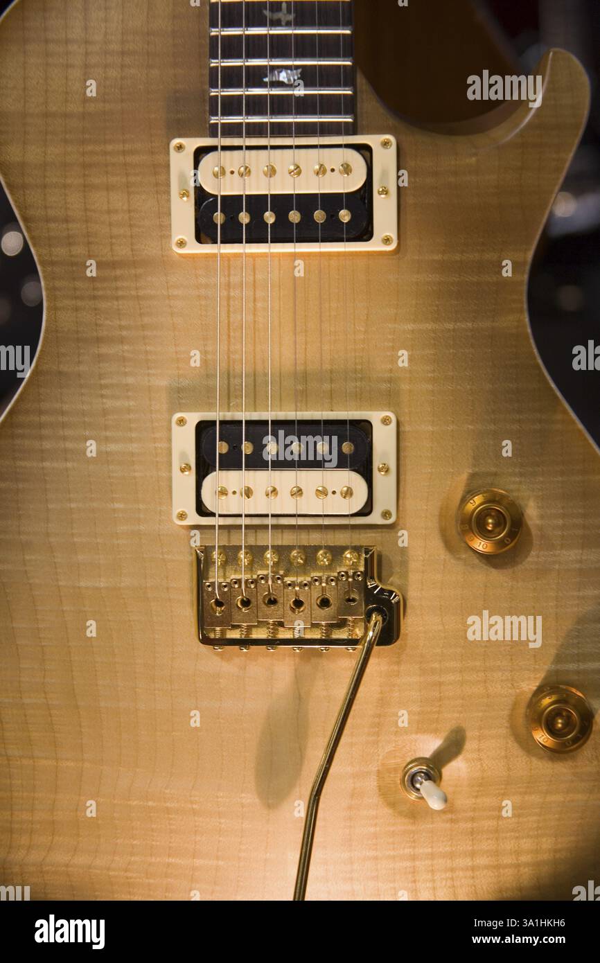 Graphic guitar musical instrument, Frankfurt, Germany, Europe Stock ...