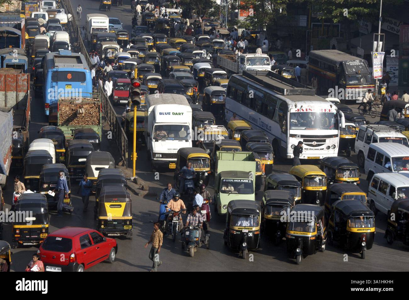 Traffic at the congested saki naka junction on the andheri ghatkopar ...