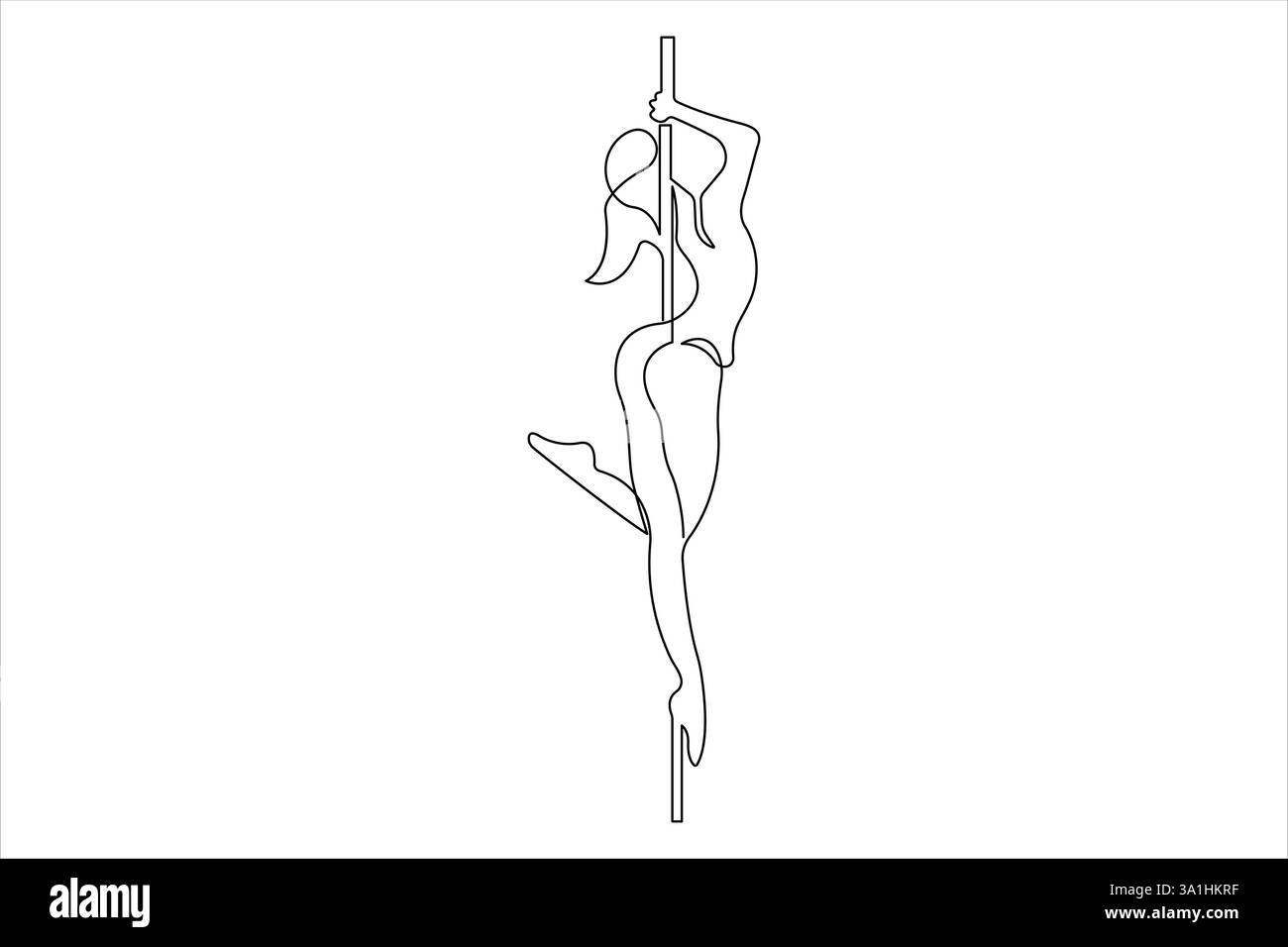 Continuous one line drawing of young dancer design outline vector illustration Stock Vector ...