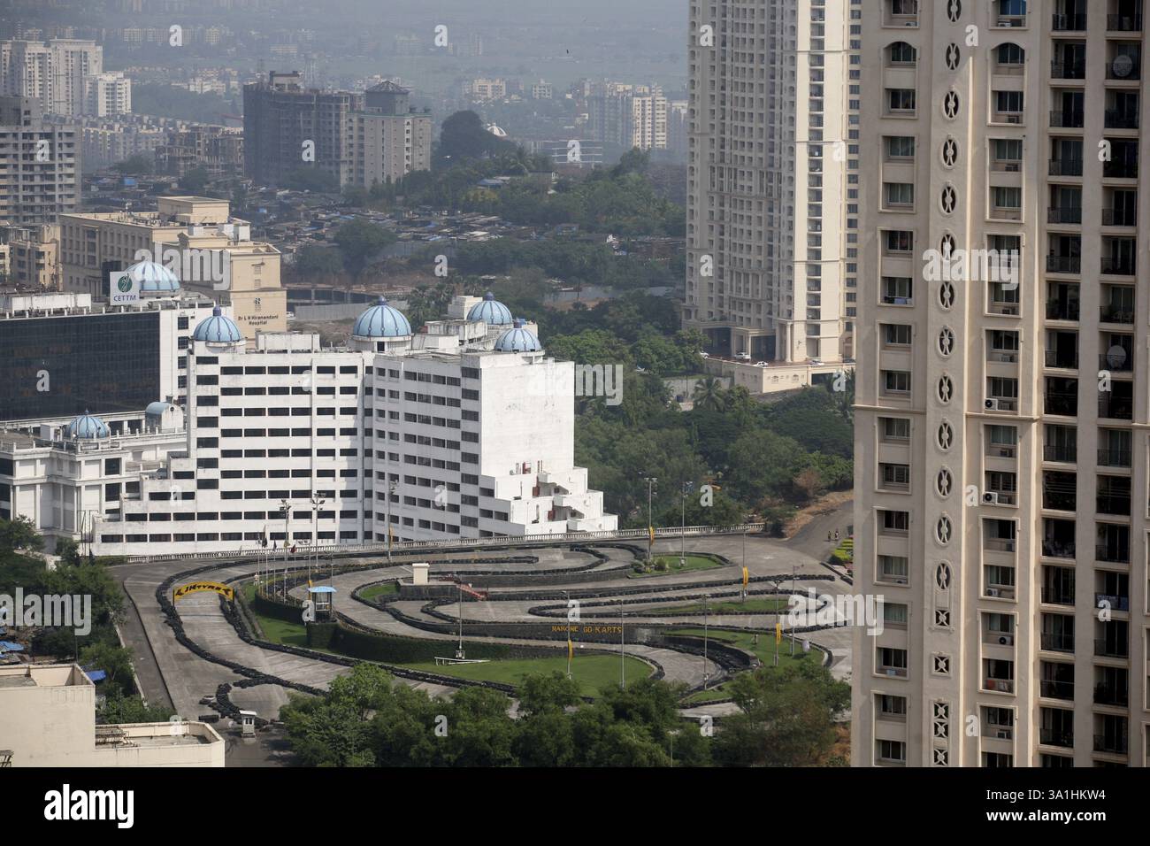 Aerial view of Hakone Go Karts tracks situated in Hiranandani gardens ...