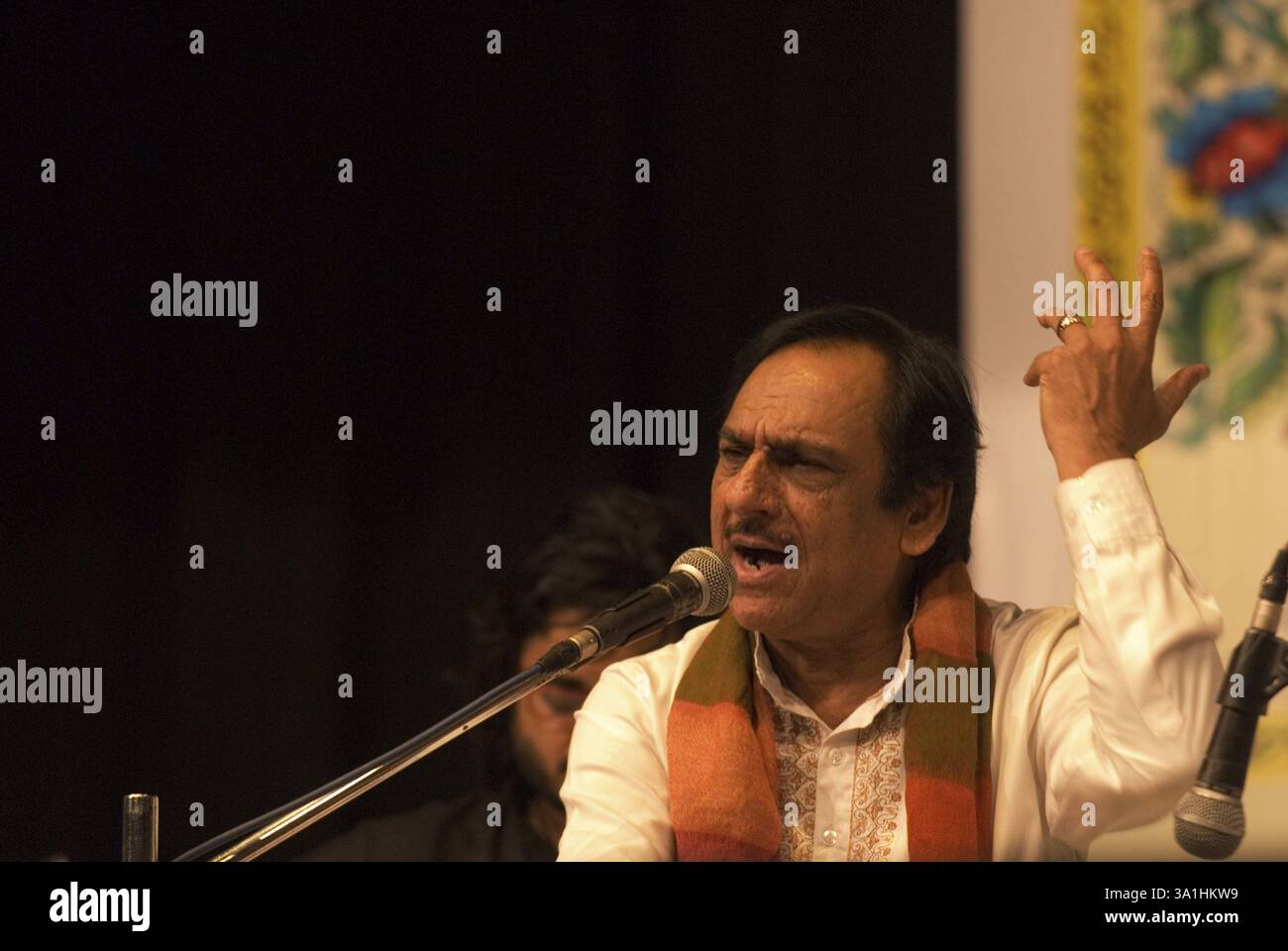 South Asian Indian ghazal singer Ghulam Ali performing in Mumbai Bombay ...