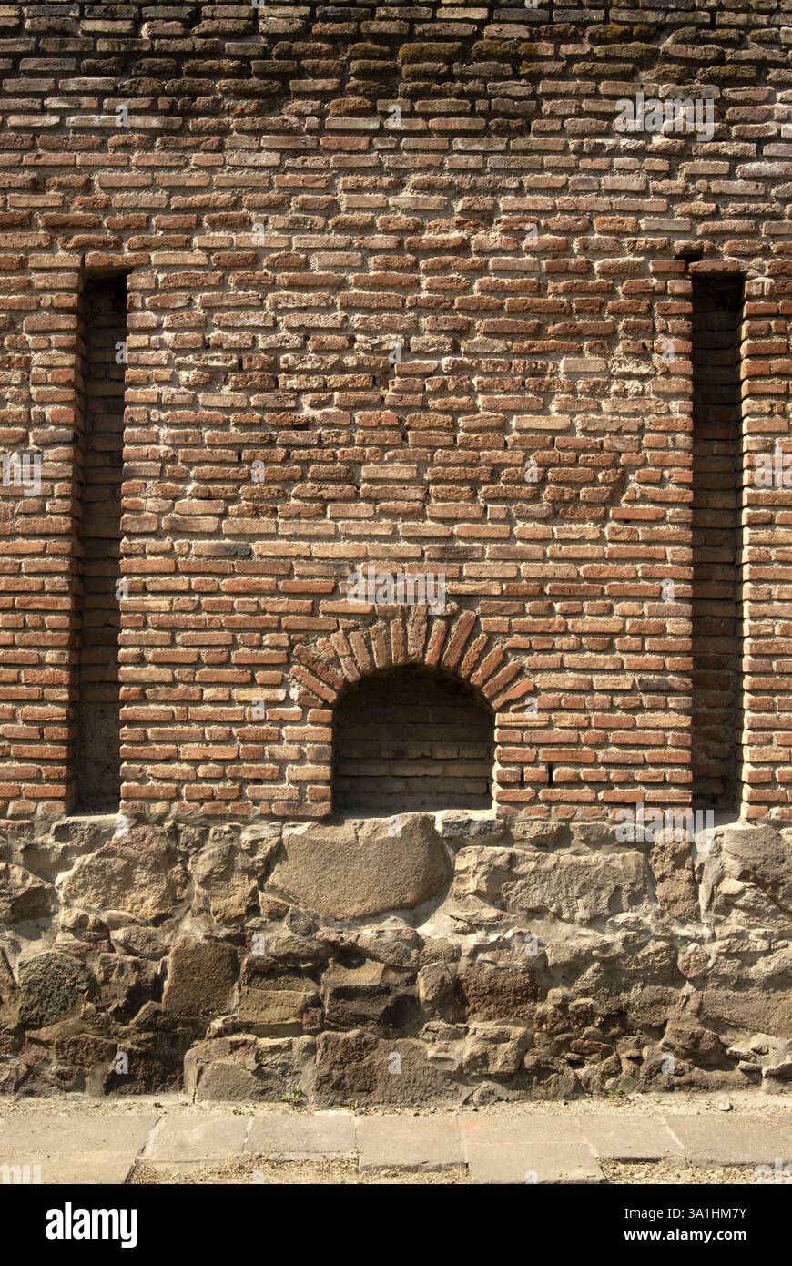 Ruins of Rampart of Shaniwarwada constructed in Burnt brick masonry and ...