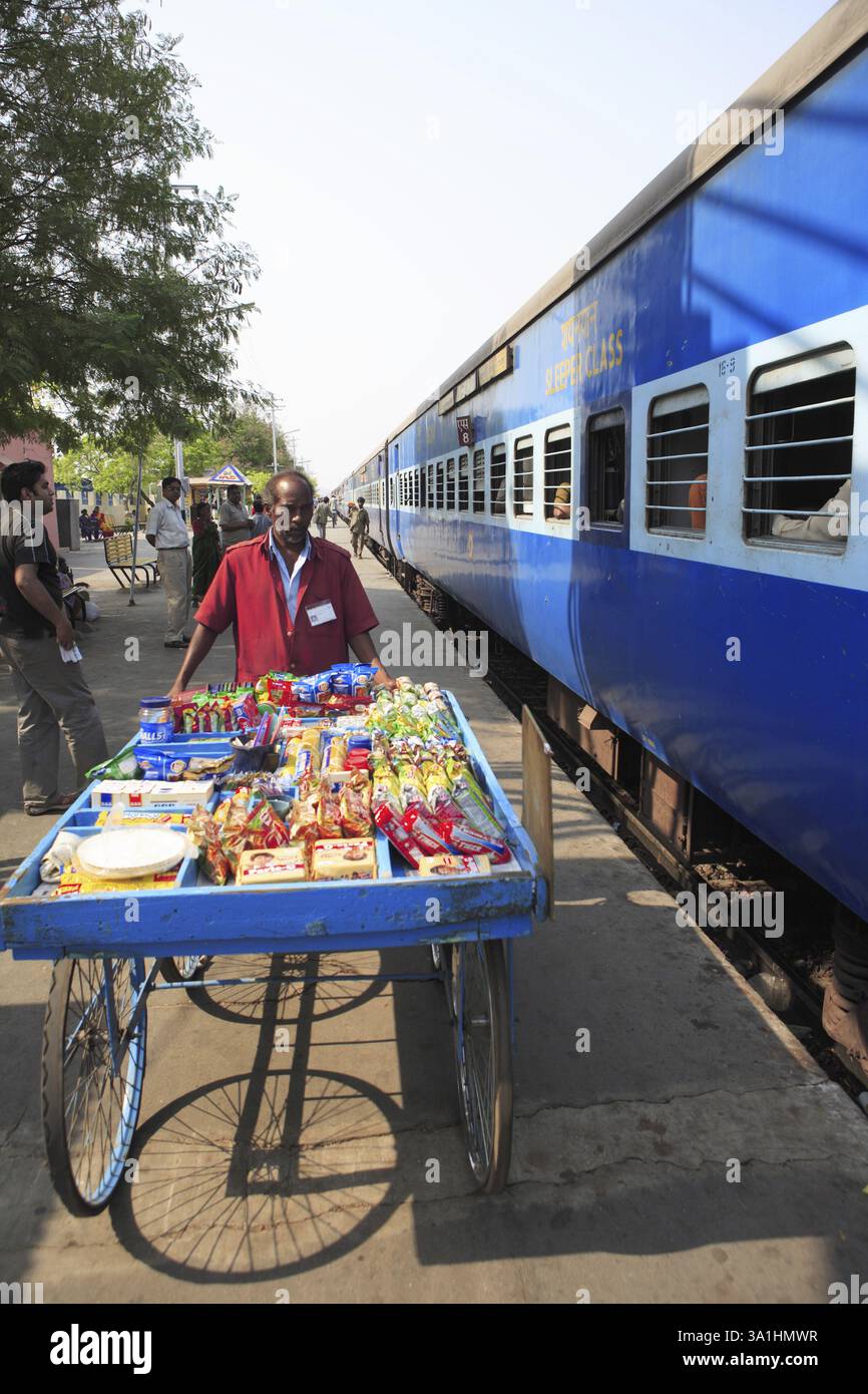 Hawker at Indian railway on platform, train Name Chennai Express, Tamil ...