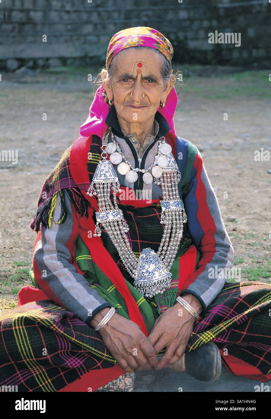 Rural old lady in traditional attire, India, Asia Stock Photo - Alamy