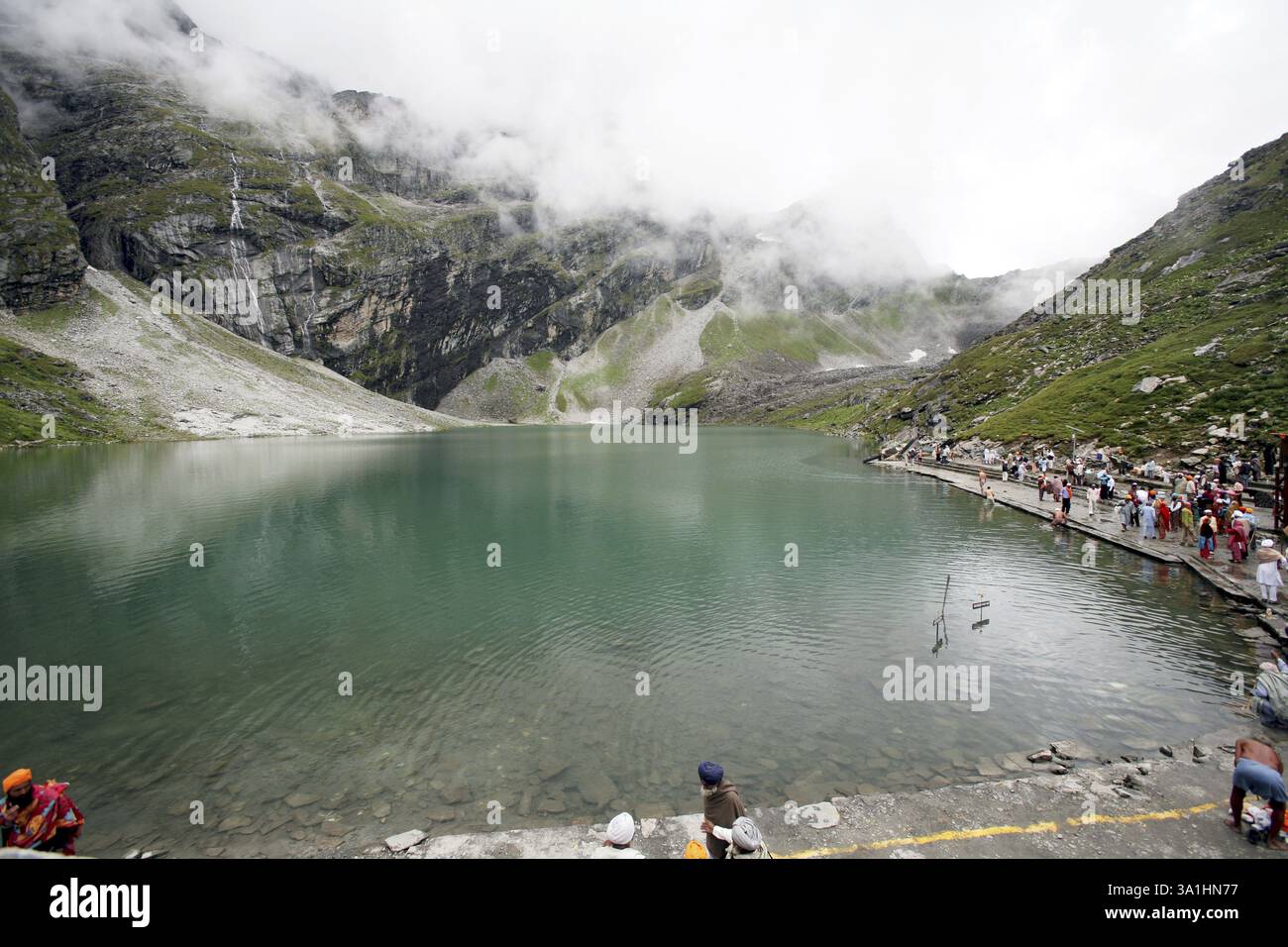 The Hemkund Lake at Sikhs shrine Shri Hemkund Sahib situated (4, 320 ...