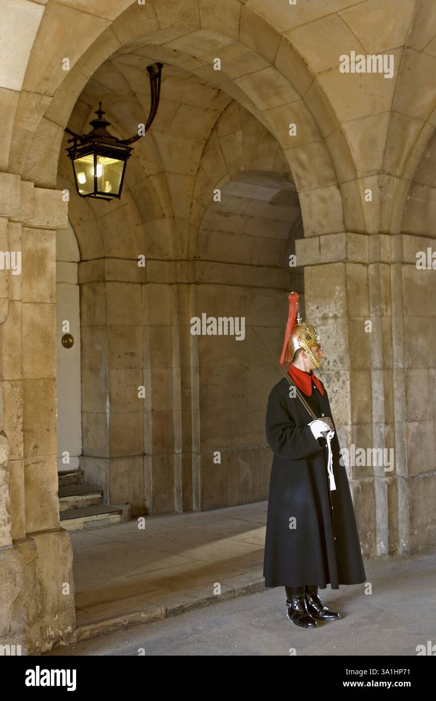 Guard guarding an entrance with a sword London, U.K. United Kingdom ...