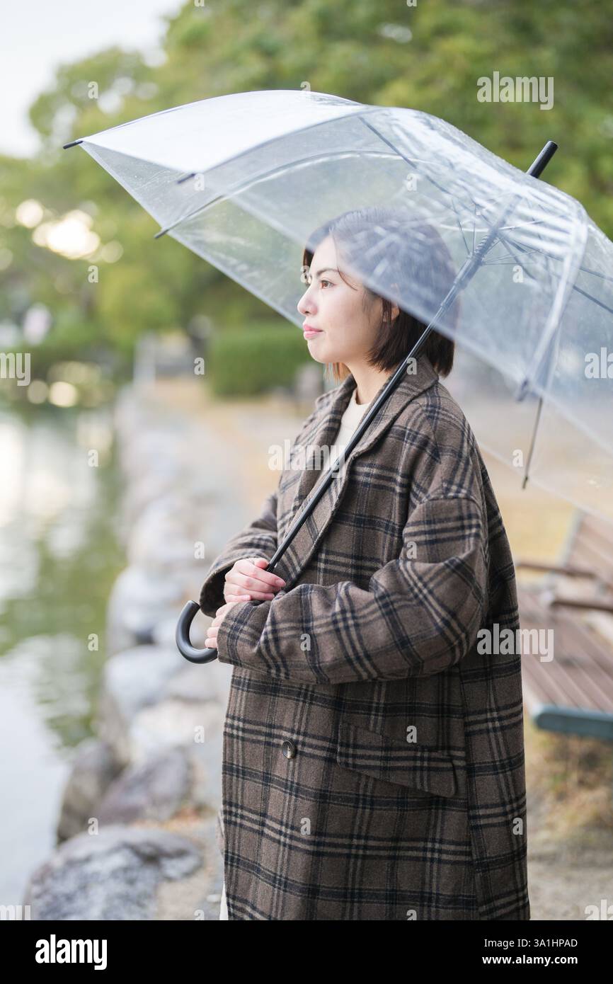 Winter at Ohori Park in Chuo Ward, Fukuoka City, Japan. A 29-year-old ...