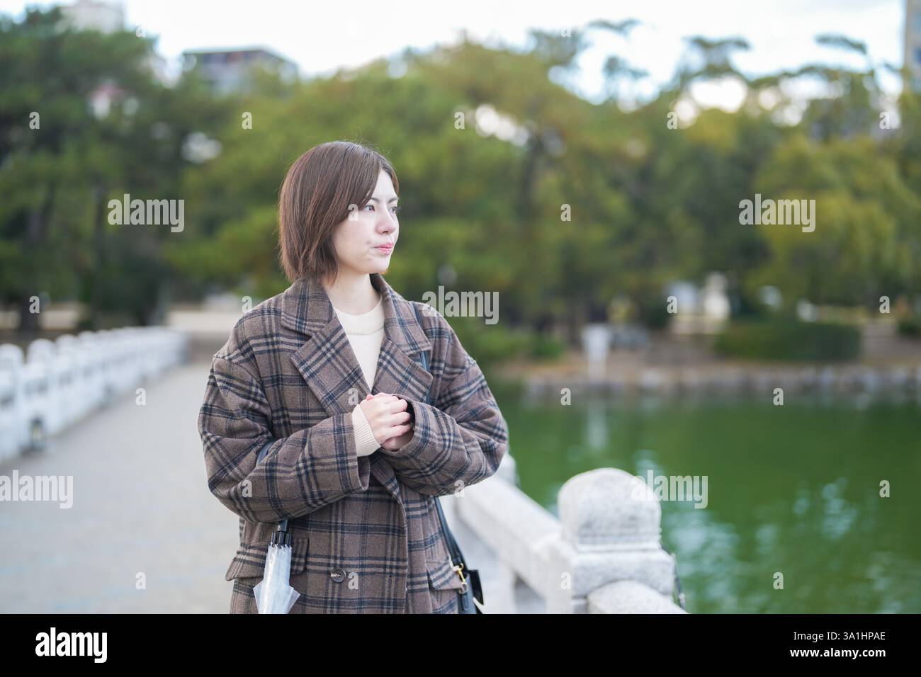 Winter at Ohori Park in Chuo Ward, Fukuoka City, Japan. A 29-year-old ...