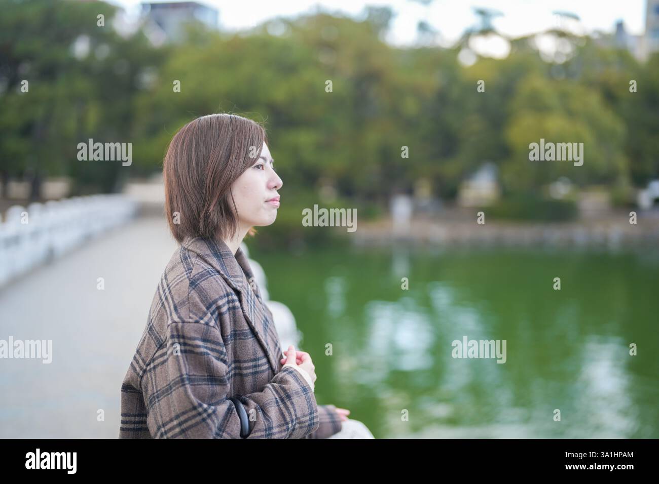 Winter at Ohori Park in Chuo Ward, Fukuoka City, Japan. A 29-year-old ...