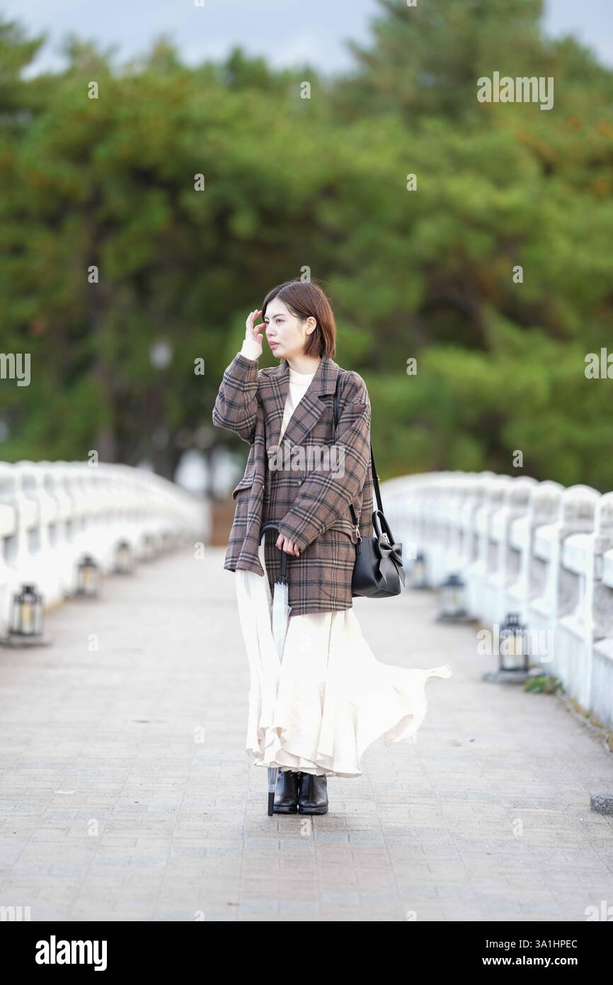 Winter at Ohori Park in Chuo Ward, Fukuoka City, Japan. A 29-year-old ...