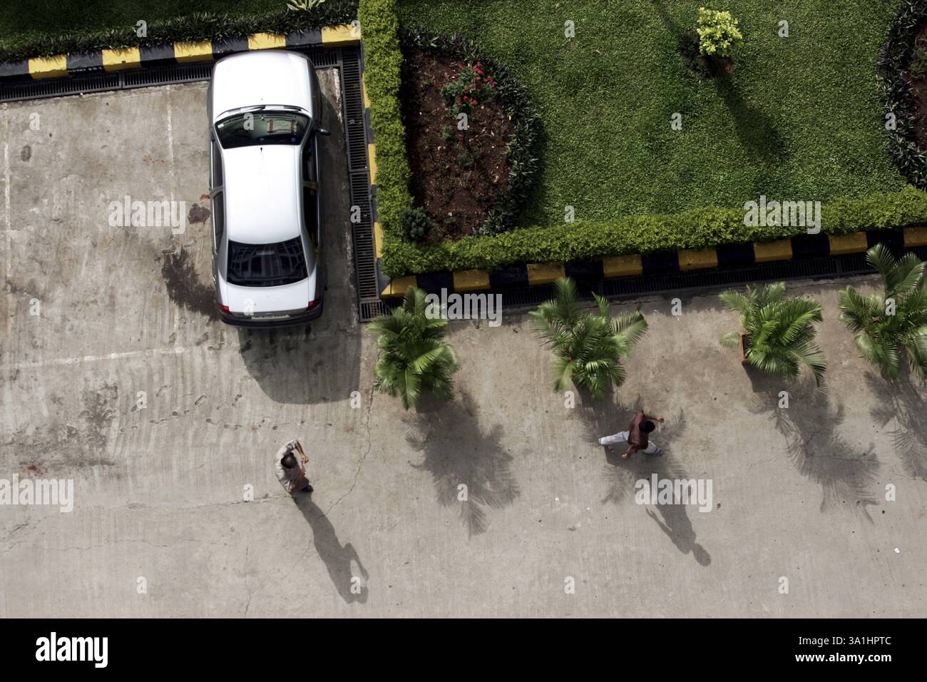 Aerial view of parking lot at Saki naka, Bombay now Mumbai, Maharashtra ...