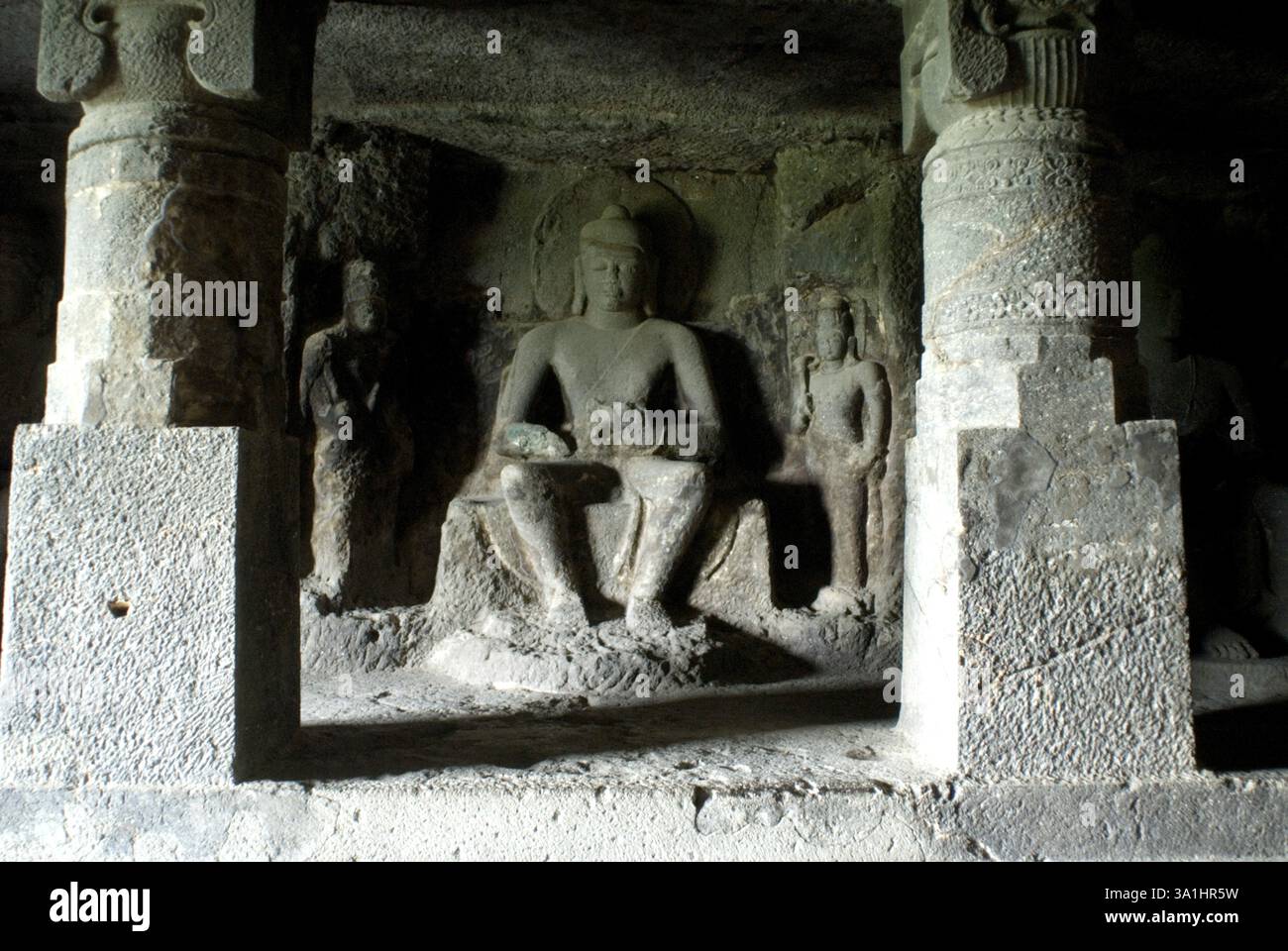 Statue of Buddha in Ellora caves, Aurangabad, Maharashtra, India, Asia ...