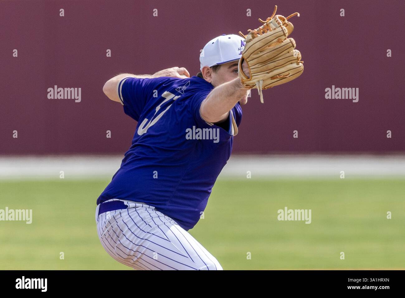 Alcorn State pitcher Luke Sanders (37) pitches against Alabama A&M ...